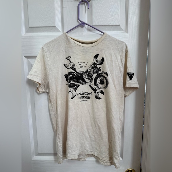 Triumph | Shirts | Triumph Motorcycles Cream Tshirt For Men | Poshmark